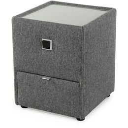 Jockenh&ouml;fer Nachtkonsole &raquo;Lancy&laquo; mit LED-Beleuchtung grau Glas, Holzwerkstoff B/H/T: 42,5cm x 53cm x 45cm, 1 Stk.