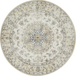LUXOR living Teppich &raquo;Prima 3&laquo; rund 7 mm H&ouml;he Kurzflor, Orient-Optik, Vintage Design, auch als L&auml;ufer erh&auml;ltlich beige Kunstfaser &Oslash; 100cm 1 Stk., 7mm,
