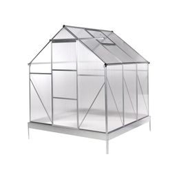 Beliani Gew&auml;chshaus f&uuml;r den Garten APULIA in Silber/Transparent | Gr.: onesize
