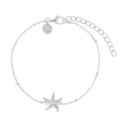 Tom Tailor Damen Tom Tailor Silberarmband &raquo;Seestern-Optik&laquo; mit Zirkonia (synth.) 20cm, Silber 925 (Sterlingsilber)