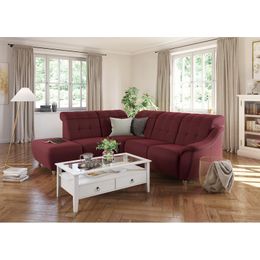 Home Affaire Ecksofa &raquo;Boston L-Form&laquo; Kopfteilverstellung an jeder Sitzfl&auml;che, wahlweise Relaxfunktion rot Struktur (100% Polyester);Luxus-Microfaser 