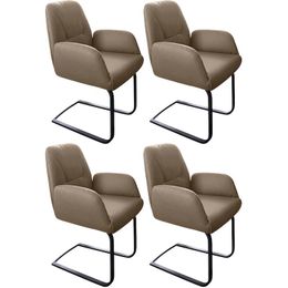 W.Schillig Freischwinger &raquo;ole&laquo; (Set) 4 Stk.2er- oder 4er-Set, Gestell in Schwarz pulverbeschichtet braun Longlife Xtra-Leder Z69: Das feinnarbige, 