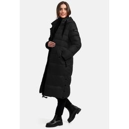 Manisa Damen Manisa Steppmantel mit Kapuze schwarz 46