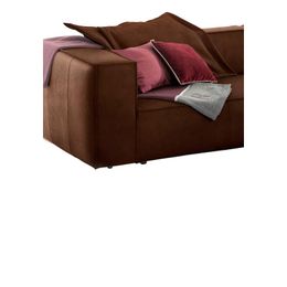 W.Schillig Sofakissen &raquo;around-the-block&laquo; Dekokissen mit Flatterbiese braun Longlife Xtra-Leder Z69: Das feinnarbige, gedeckte Softleder Z69 besticht 