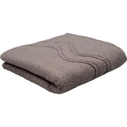 Ross Duschtuch &raquo;Cashmere feeling&laquo; 100% Baumwolle, mit Wellen-Bord&uuml;re, gro&szlig;e Farbauswahl grau Frottier, Baumwolle B/L: 75cmx140cm, 1 Stk., Frottier
