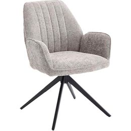 Home Affaire Drehstuhl &raquo;Campanet&laquo; () 2 Stk.moderner Drehstuhl mit gepolsterten Armlehnen und Stoffbezug grau B/H/T: 64cm x 89cm, 2 Stk., Boucl&eacute;, 