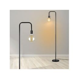 ZMH Stehlampe in schwarz E27 Vintage mit Fu&szlig;schalter H 157cm | Gr.: onesize