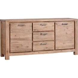 GUTMANN FACTORY Sideboard &raquo;Tunis&laquo; Kommode, Breite 180 cm beige B/H/T: 180cm x 85cm x 47cm, 3 Stk., Akazie, 2 Stk.