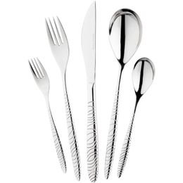 Mulex Besteck-Set &raquo;Long Beach&laquo; hochglanzpoliert mit Muster silber Edelstahl 18/0 60 Stk.