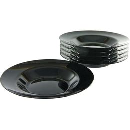 Luminarc Pastateller &raquo;Essteller&laquo; Teller Set f&uuml;r 6 Personen, Glas schwarz Glas 29cm