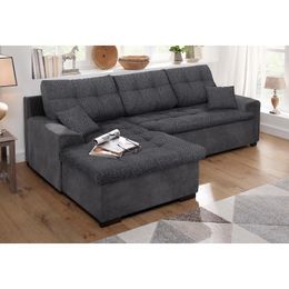 Home Affaire Ecksofa &raquo;F&ouml;hr L-Form&laquo; wahlweise mit Bettfunktion schwarz 100% Polyester Luxus-Microfaser/Struktur;100% Polyester PRIMABELLE /Webstoff;100