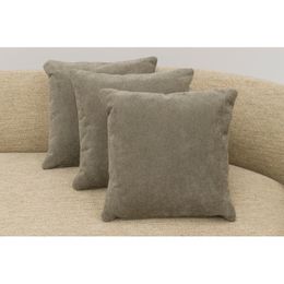 OTTO home Dekokissen &raquo;Torrnby&laquo; Dekokissen mit F&uuml;llung, Sofakissen 3er Set 40x40cm braun Polyester B/L: 40cm, 3 Stk.