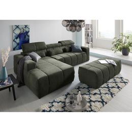 DOMO collection Ecksofa &raquo;BRANDON 289x177x80 cm, whlw. mit Sitztiefenverstellung, L-Form&laquo; mit Kopfteilverstellung, wahlweise Sitztiefenverstellung, L-
