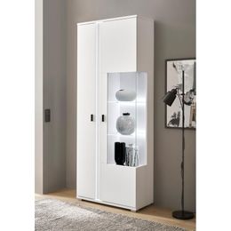 Home Affaire Vitrine &raquo;LONG ISLAND, Stauraumvitrine&laquo; 1 Stk. tlg. in moderner Trendfarbe,inklusive senkrechter Beleuchtung,Breite 80 cm wei&szlig; 