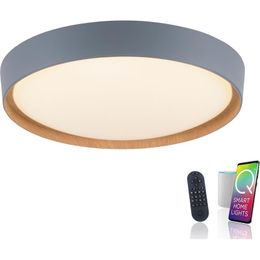 Neuhaus Q SMART HOME LIGHTS LED Deckenleuchte &raquo;Q-EMILIA&laquo; LED-Board 1 Stk. warmwei&szlig; - kaltwei&szlig; grau 1, &Oslash; 49,6cm, 1 Stk.