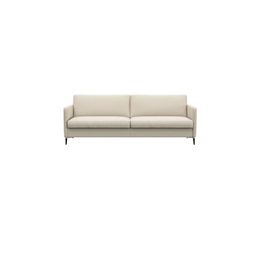 FLEXLUX 3-Sitzer &raquo;Fiore, super Sitzkomfort durch Kaltschaum im Sitz&laquo; schmale Armlehnen, F&uuml;&szlig;e Alu+schwarz wei&szlig; 100% Echteder B/H/T: 214cm x 85cm x 92cm