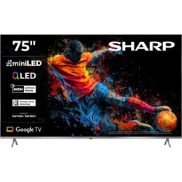 Sharp QLED Mini LED-Fernseher &raquo;4T-C75JPx&laquo; 189 cm/75 &prime;&prime; schwarz Smooth Motion &ndash; Rahmeninterpolationstechnologie; Google Assistant; Google Cast