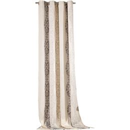 Weckbrodt-Gardinen Vorhang &raquo;Barock&laquo; &Ouml;sen 1 Stk. tlg. Jacquard,blickdicht,abdunkelnd,beidseitig sch&ouml;ne Optik, Gardine, Store beige Jacquard, Leinen, Polyester 245cm, &Ouml;sen