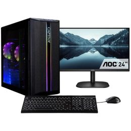 Captiva Business-PC-Komplettsystem &raquo;Power Starter R80-007 TFT Bundle&laquo; 60,5 &prime;&prime; AMD Ryzen 5 AMD 32 GB RAM 1.000 GB SSD schwarz Windows 11 Home 64-bit