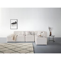 Home Affaire Ecksofa &raquo;Sundstrup L-Form&laquo; Modulserie, individuelle Zusammenstellung beige 93% Polyester, 6% Acryl, 1% Baumwolle B/H/T: 303cm x 76,5cm x 