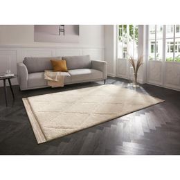 Hanse Home Hochflor-Teppich &raquo;Colin&laquo; rechteckig 22 mm H&ouml;he Shaggy, Weich, Flauschig, Flokati, Hoch-Tief, Wohnzimmer, Schlafzimmer beige Polypropylen (