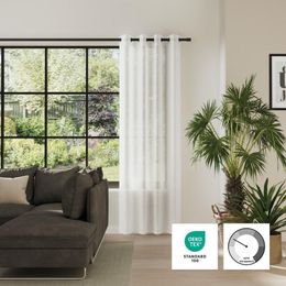 Neutex for you! Vorhang &raquo;MELODY&laquo; &Ouml;sen 1 Stk. tlg. Melangeoptik mit grobem Effektgarn wei&szlig; Polyester 245cm, &Ouml;sen, 142cm