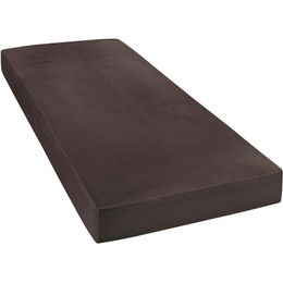 Janine Spannbettlaken &raquo;ELASTIC 5002&laquo; f&uuml;r Matratzen bis 35 cm H&ouml;he, 95% Baumwolle, hochwertig, langlebig braun Jersey-Elasthan, Obermaterial: 95% Baumwolle, 5