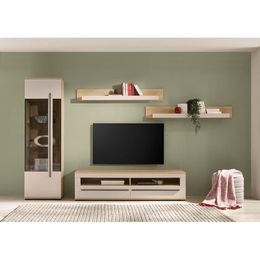 Home Affaire Wohnwand &raquo;Cantara, Anbauwand, Wohnzimmer-Set, in Eiche Evoke, Wei&szlig; oder Kaschmir&laquo; Set beige Holzwerkstoff B/H/T: 240cmcm x 200cmcm x 