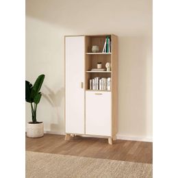 Home Affaire Vitrine &raquo;Ikast Vitrinenschrank, Standvitrine, Schrank, Stauraum&laquo; 2 T&uuml;ren, 3 offene F&auml;cher, Breite 89 cm, H&ouml;he 188 cm wei&szlig; Jackson Hickory