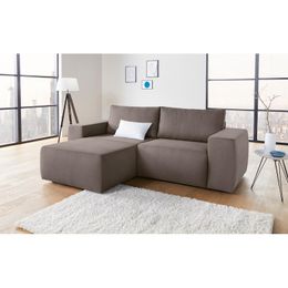 LOOKS by Wolfgang Joop Ecksofa &raquo;LooksII kubisch, bequem, strapazierf&auml;hige Bez&uuml;ge, Breite 242cm, L-Form&laquo; geradlinig und komfortabel braun Feinstruktur 