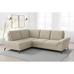 Sit & More sit&more Ecksofa &raquo;Chelsea L-Form, B: 264 cm, mit Armteil-& Sitztiefenverstellung&laquo; optional Schlaffunktion und Bettkasten beige 100% Polyester B/H/T: 