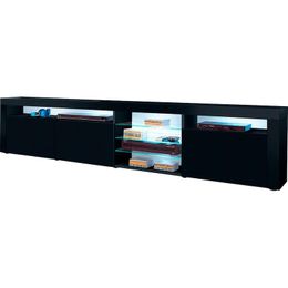 borchardt M&ouml;bel borchardt M&ouml;bel Lowboard &raquo;Santa F&eacute;, TV-Schrank 200 cm breit&laquo; Breite 200 cm schwarz Holzwerkstoff B/H/T: 200cm x 49cm x 35cm, 3 Stk.