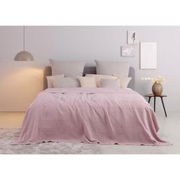 OTTO home Tagesdecke &raquo;Mira&laquo; leichte Tagesdecke aus 100% Baumwolle, uni &Uuml;berwurf, ohne F&uuml;llung rosa Baumwolle B/L: 250cm x 280cm