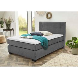 Jockenh&ouml;fer Boxspringbett &raquo;Family, inklusive 7-Zonen-TTFK-Matratzen und Kaltschaumtopper&laquo; erh&auml;ltlich in den Breiten 120,140 & 180cm grau Bezug Bett: Microfaser (