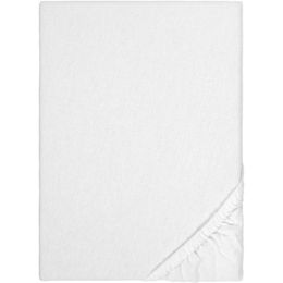 Biberna Spannbettlaken &raquo;Celina&laquo; in weicher Stretch Qualit&auml;t wei&szlig; Feinbiber, Obermaterial: 97% Baumwolle, 3% Elasthan 1 Stk., Feinbiber, 90-100x190-200 22cm