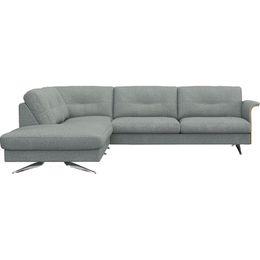 FLEXLUX Ecksofa &raquo;Glow, super bequem durch hochwertigem Sitzaufbau mit Federkern, L-Form&laquo; Skandinavisches Design, In hochwertiger Verarbeitung blau 62%
