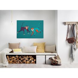 A.S. Cr&eacute;ation Leinwandbild &raquo;monkey business&laquo; Kunst Tiere 1 Stk. tlg. Keilrahmen Bild Kunst Affen Bunt Leinwand-Bild Wohnzimmer modern Wand bunt Holz, Stahl B/H/T: 