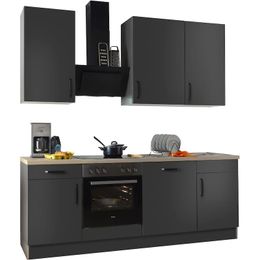 Wiho-K&uuml;chen wiho K&uuml;chen K&uuml;chenzeile &raquo;"Simi", wahlweise mit E-Ger&auml;ten, mit verstellbaren F&uuml;&szlig;en&laquo; Soft-Close-Funktion in Schubk&auml;sten und Ausz&uuml;gen, Breite 220 cm grau