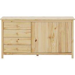 M&ouml;bilia Sideboard &raquo;Chur&laquo; Kommode aus Massivholz Kiefer beige Massivholz B/H/T: 150cm x 80cm x 40cm, 4 Stk., Kiefer, 2 Stk.