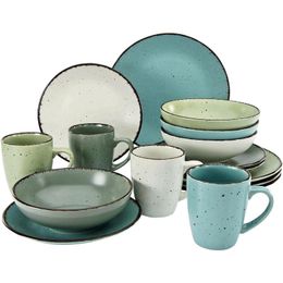 Creatable Kombiservice &raquo;Geschirr-Set Fashion&laquo; Service, Vintage-Look, 16 Teile, f&uuml;r 4 Personen bunt Steinzeug 16 Stk.