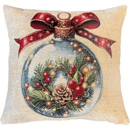 Home Wohnideen Dekokissen &raquo;CHRISTMAS BALL&laquo; mit F&uuml;llung, Gobelin bunt Baumwolle, Polyester B/L: 45cm x 45cm, 1 Stk.