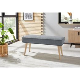 exxpo - sofa fashion Eckbank &raquo;Lungo&laquo; Frei im Raum stellbar silber 100% Polyester B/H/T: 104cm x 50cm x 40cm, Webstoff, Bankhocker