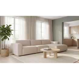 OTTO home Ecksofa &raquo;Naddine&laquo; B. 318 cm, L-Form, Strukturstoff M&eacute;lange-Effekt, Wellenunterfederung 100% Polyester B/H/T: 318cm x 75cm x 156cm, Struktur,
