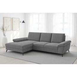 Sit & More sit&more Ecksofa &raquo;Chelsea L-Form, B: 264 cm, mit Armteil-& Sitztiefenverstellung&laquo; optional Schlaffunktion und Bettkasten grau 100% Polyester B/H/T: 