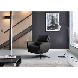 Hukla Sessel &raquo;HU-LC17037&laquo; Verstellbare Beinauflage und R&uuml;ckenlehne, hochklappbare R&uuml;ckenpolster schwarz Glattleder TORRO, B/H/T: 78cm x 88cm x 82cm