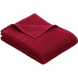 Ibena Wohndecke &raquo;Luxus&laquo; verschiedene Gr&ouml;&szlig;en, uni, Kuscheldecke, Premium, made in Europe! rot Baumwolle, Polyacryl, Polyester B/L: 100cm x 150cm