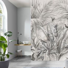 Fashion for walls Fototapete &raquo;Ayana&laquo; floral glatt Phthalate frei grau Vlies B/L: 1,5m x 2,7m, Rollen: 1