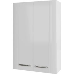 H&auml;ngeschrank &raquo;Serie 3006 Badschrank 50cm, 2 T&uuml;ren, 2 Glaseinlegeb&ouml;den&laquo; Badezimmer-H&auml;ngeschrank inkl. T&uuml;rd&auml;mpfer, Wandschrank 73 cm hoch wei&szlig; 