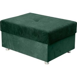 Collection AB Hocker &raquo;Italia, B: 78 cm&laquo; mit Federkern gr&uuml;n 100%Polyester B/H/T: 78cm x 42cm x 59cm, Cord Luxus-Microfaser weich