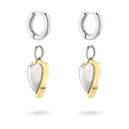 Liebeskind Berlin Damen Paar Creolen &raquo;mit abnehmbaren Herz-Einh&auml;ngern, Metal Heart&laquo; gold Edelstahl